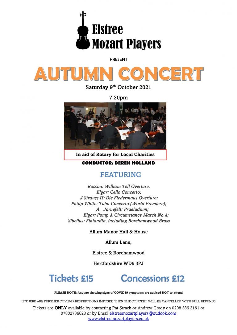 Autumn Concert 2024 – Elstree Mozart Players